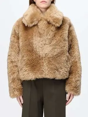 MEIMEIJ Cropped Faux Fur Jacket With A Classic Collar