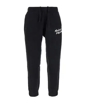 Maison Kitsuné Logo-printed Tapered Track Pants - Black