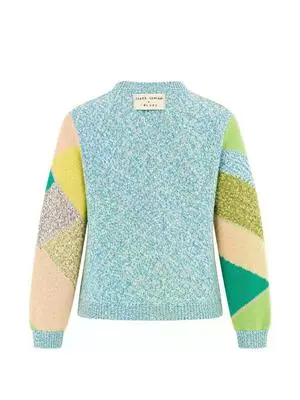 I BLUES Patchwork-pattern Sweater