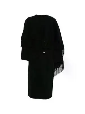 RÓHE Double-faced Fringe Coat - Black