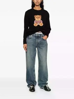 RUE MADAM PARIS Teddy-bear Intarsia-knit Sweater - Black