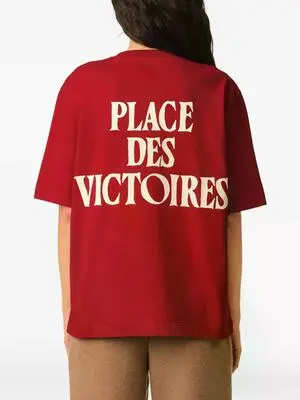 AMI Paris Printed Cotton Place Des Victoires T-shirt - Red