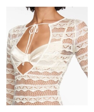 AYA MUSE Semi-sheer Lace Maxi Dress