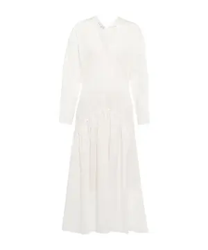 Vince V-neck Long Sleeve Dress - White