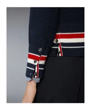 Thom Browne Button-fastening V-neck Cotton Cardigan