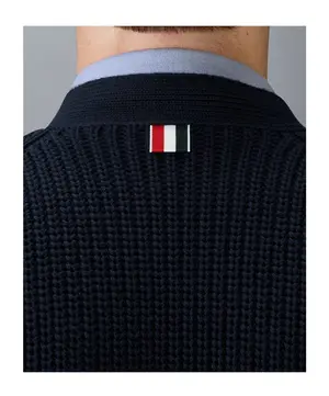 Thom Browne Button-fastening V-neck Cotton Cardigan
