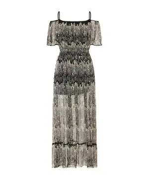 Rabanne Sequin-embellished Cold-shoulder Maxi Dress