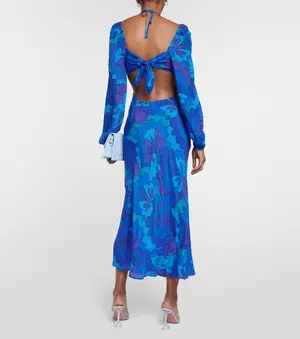 Rixo Printed Georgette Dress
