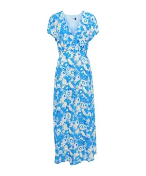Rixo Floral Crepe Printed Dress - Blue