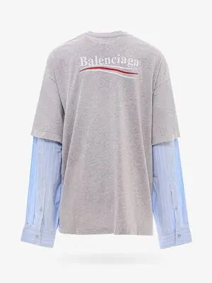 Balenciaga T-shirt Political Campaign Layered In Grigio - Gray