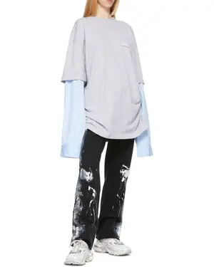 Balenciaga T-shirt Political Campaign Layered In Grigio - Gray