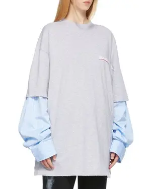 Balenciaga T-shirt Political Campaign Layered In Grigio - Gray