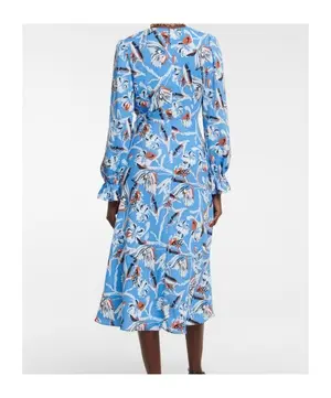 Diane Von Furstenberg Anaba Printed Crepe Midi Dress