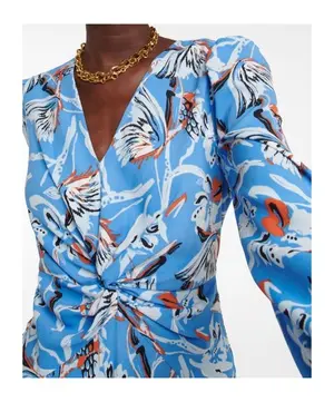Diane Von Furstenberg Anaba Printed Crepe Midi Dress