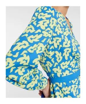 Diane Von Furstenberg Printed Tie-waist Midi Dress