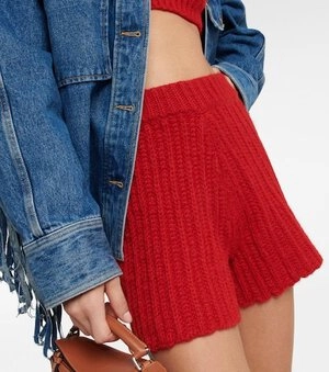 Alanui Ribbed-knit Alpaca-blend Shorts