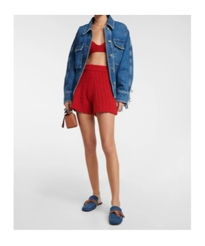 Alanui Ribbed-knit Alpaca-blend Shorts
