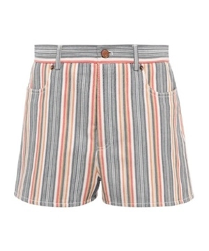 See By Chloé Striped Denim Shorts