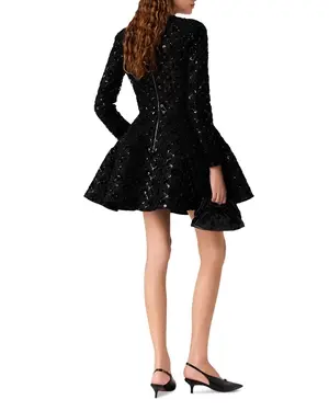 Maje Royalvelours Velvet Rhinestone Mini Dress