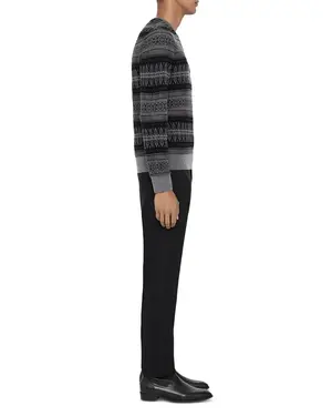 ALLSAINTS Ash V Neck Fair Isle Wool Sweater