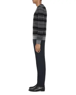 ALLSAINTS Ash V Neck Fair Isle Wool Sweater