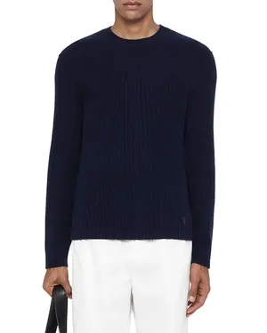 ALLSAINTS Enzo Ribbed Cashmere Crewneck Sweater - Midnight Blue