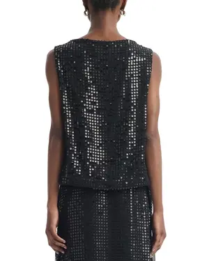 Altuzarra Siggi Sequined Boat Neck Top