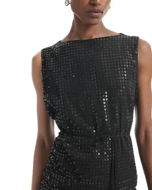Altuzarra Siggi Sequined Boat Neck Top