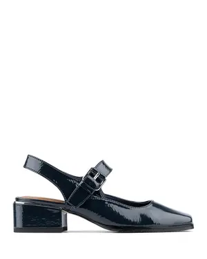 DONALD PLINER Audriana Patent Leather Slingback Mary Janes - Navy
