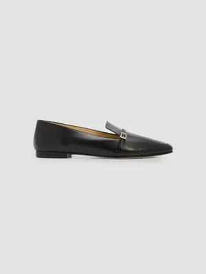 JIMMY CHOO Rhea Leather Loafers Black