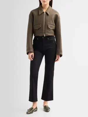 JIMMY CHOO Rhea Leather Loafers - Olive