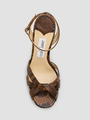 JIMMY CHOO Kove 120mm Python-embossed Leather Platform Sandals