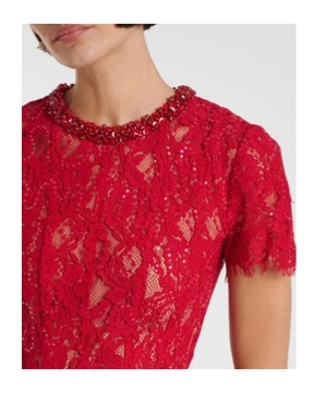 SELF-PORTRAIT Lace Sequined Midi Dress