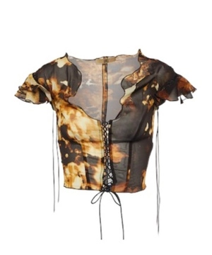 KNWLS Cutout Silk-blend Top - Brown