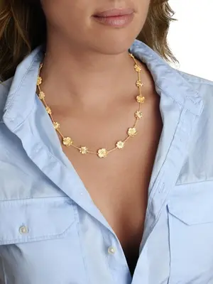 ANABEL ARAM Wildflowers 18k--plated Station Necklace