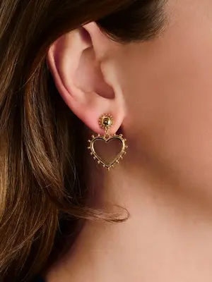 ANABEL ARAM Heart 18k--plated Drop Earrings