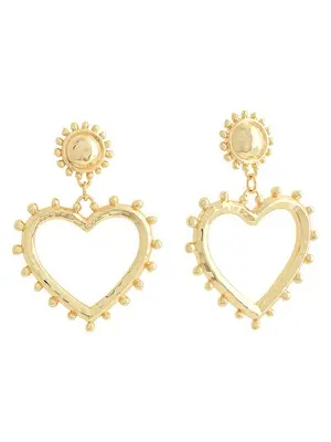 ANABEL ARAM Heart 18k--plated Drop Earrings