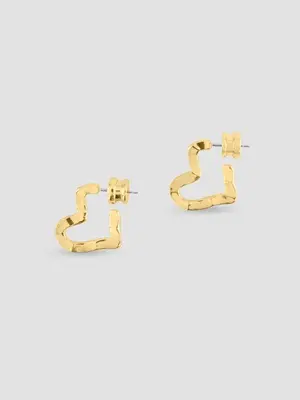 ANABEL ARAM Heart Small 18k--plated Hoop Earrings - Gold