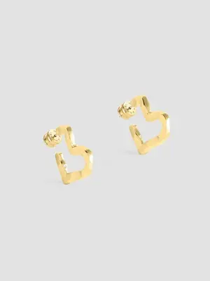 ANABEL ARAM Heart Small 18k--plated Hoop Earrings