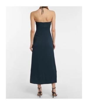SELF-PORTRAIT Cutout Ruched Halterneck Maxi Dress