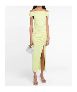 SELF-PORTRAIT Off-the-shoulder Ruched Midi Dress