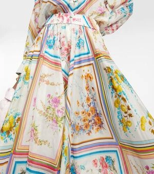 Zimmermann Halcyon Floral Silk Midi Skirt