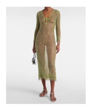 SELF-PORTRAIT Beaded Fishnet Maxi Dress