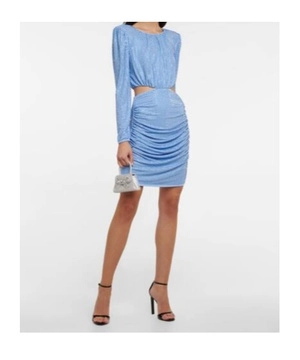 SELF-PORTRAIT Embellished Cutout Jersey Minidress