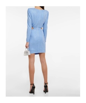 SELF-PORTRAIT Embellished Cutout Jersey Minidress