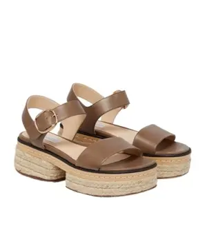 Gabriela Hearst Ryka Leather Espadrille Sandals