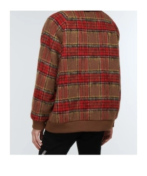 Undercover Checked Wool-blend Flannel Sweater