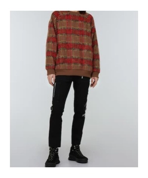 Undercover Checked Wool-blend Flannel Sweater