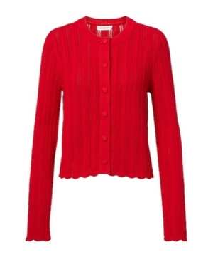 Altuzarra Mariette Scalloped Pointelle Cotton Cardigan