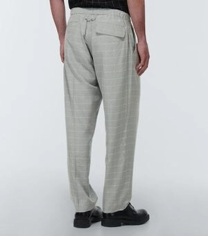 Undercover Checked Silk-blend Pants